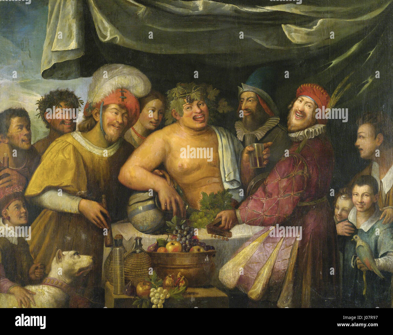 A Bacchanal attributed to Niccolò Frangipane, showcasing a scene from ...