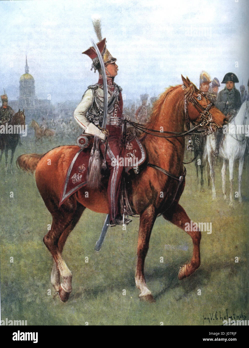 A military portrait of an officer from the 1st Polish Cavalry Lancers ...