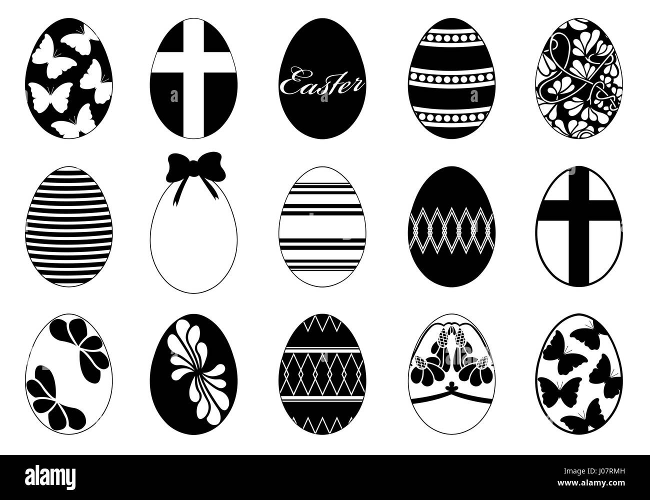 Set of different easter eggs isolated on white Stock Photo - Alamy