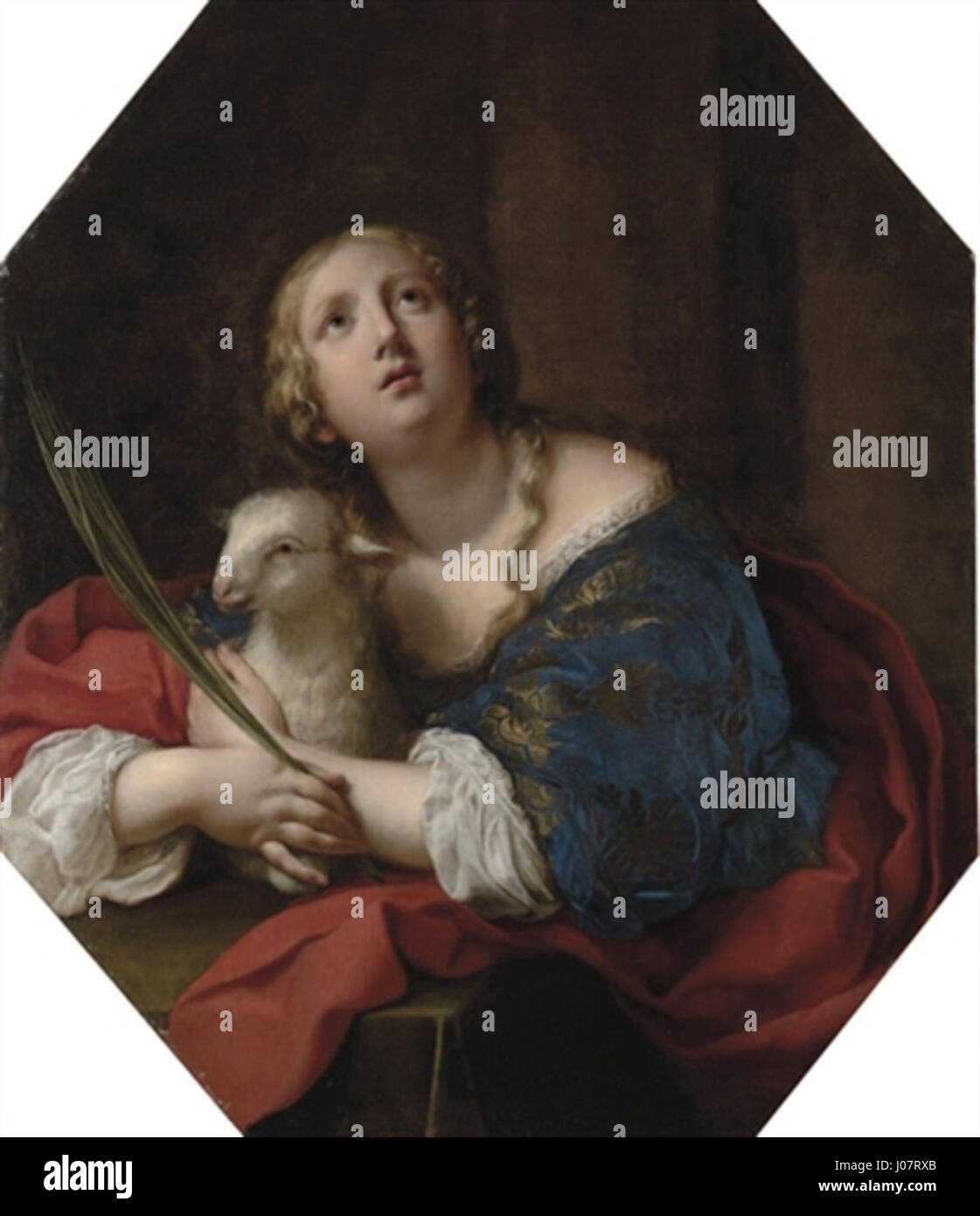 'Santa Inés' by Onorio Marinari is a religious painting depicting Saint ...