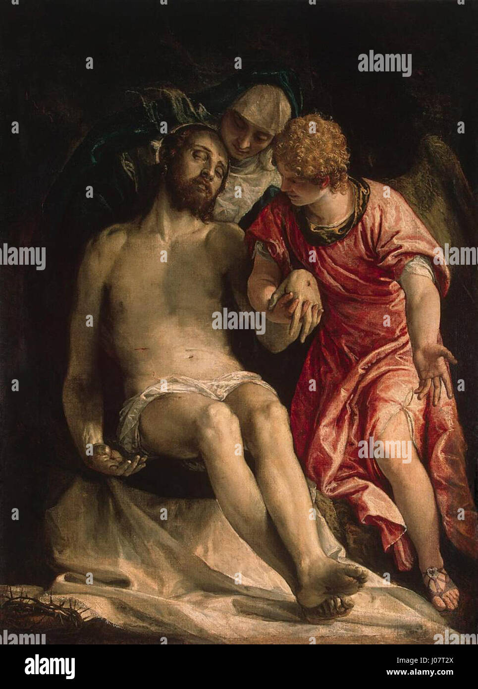 Paolo Veronese's 'Pietà' depicts the Virgin Mary holding the body of Christ, a classical subject ...