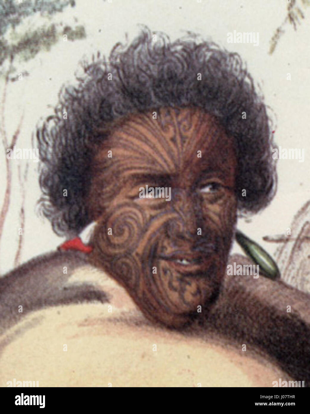 Pōtatau Te Wherowhero by George French Angas - crop Stock Photo - Alamy