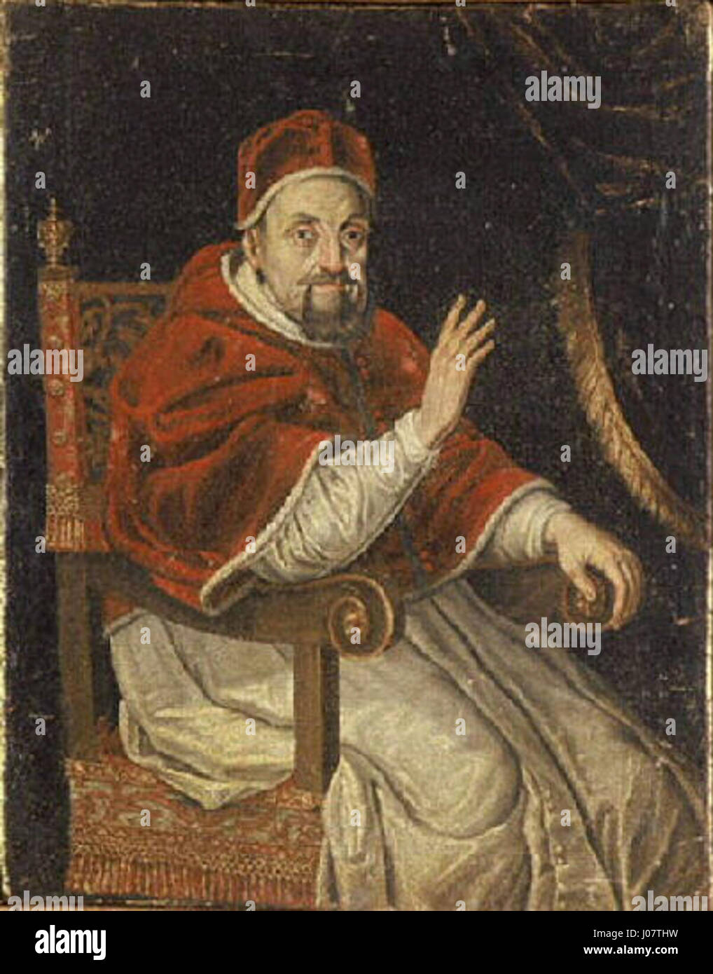 The portrait of Pope Gregory XV depicts the pope's regal attire and ...