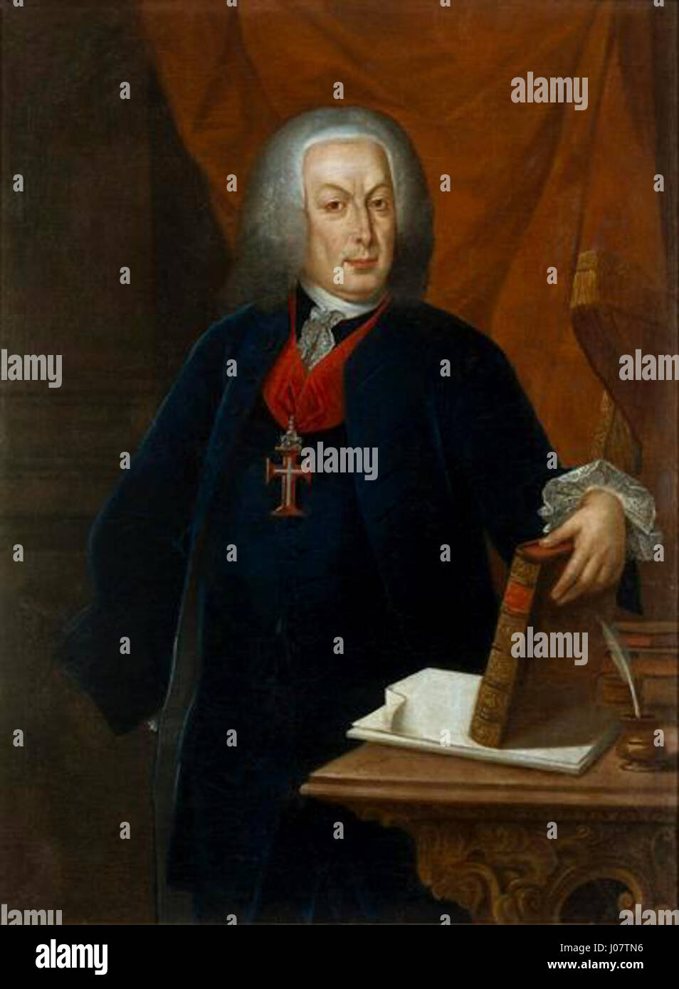 This portrait depicts Sebastião José de Carvalho e Melo, the Marquês de ...