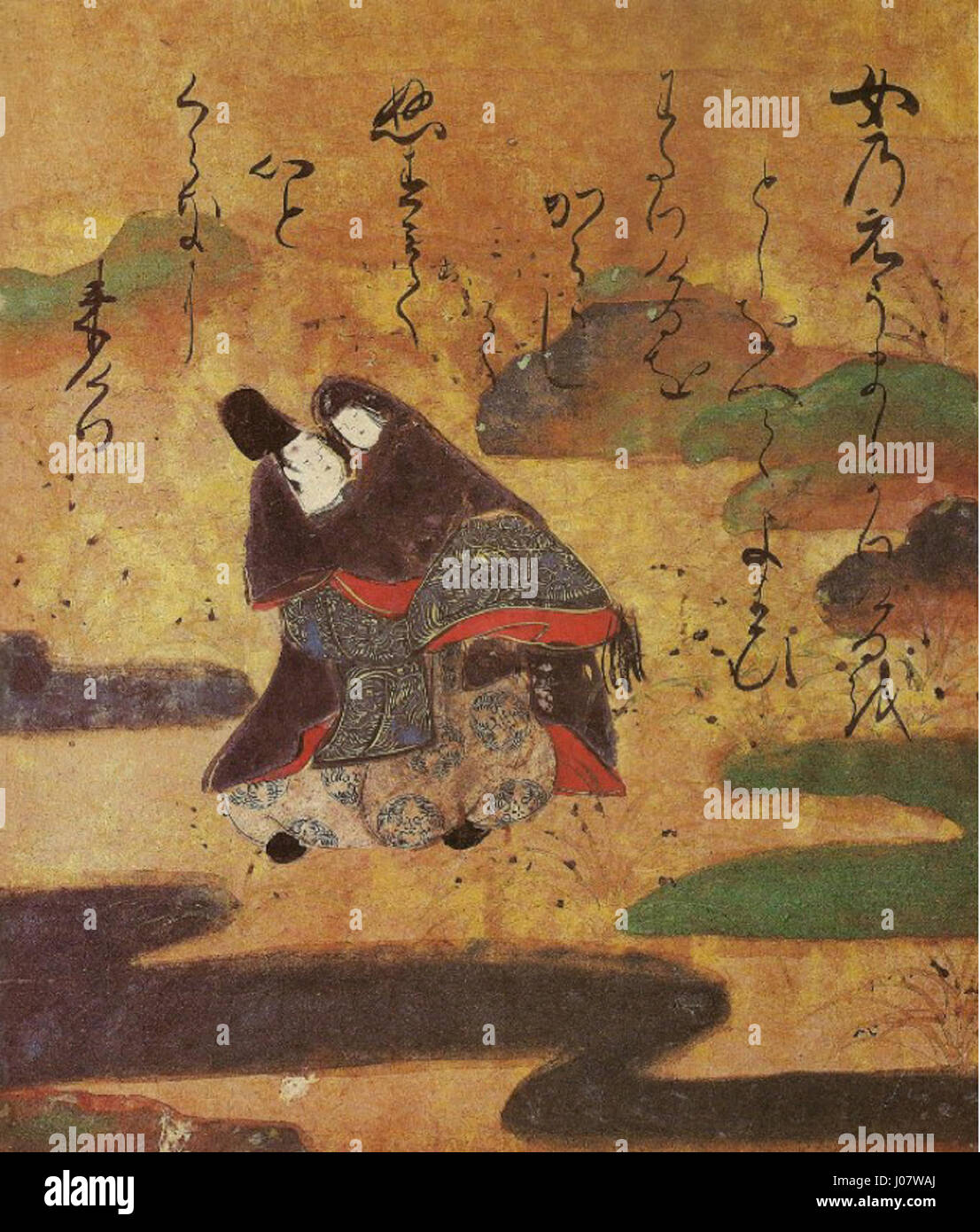 'Scène de l'Ise-monogatari' by Nonomura Sotatsu depicts a scene from ...