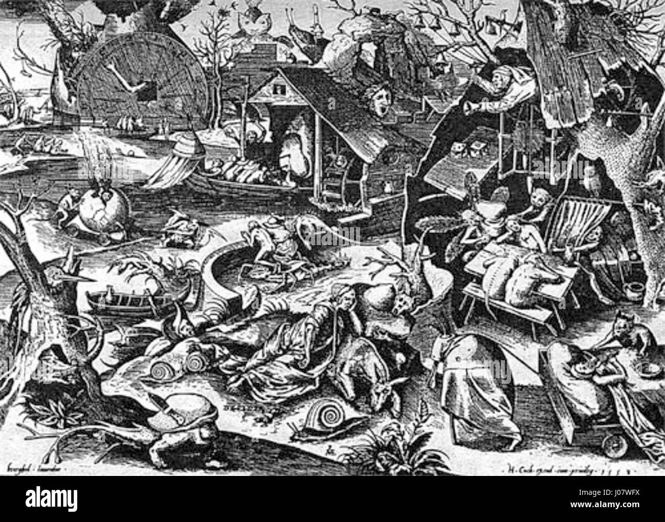 Pieter Brueghel's 'The Seven Deadly Sins' is a detailed series of ...