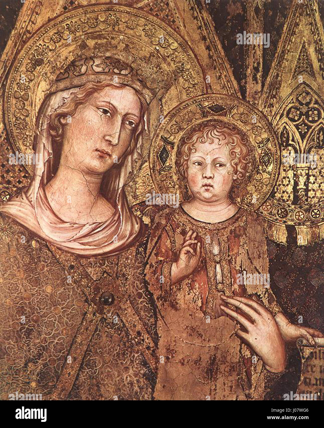 A detailed view of Simone Martini's 'Maestà', highlighting the artist's ...
