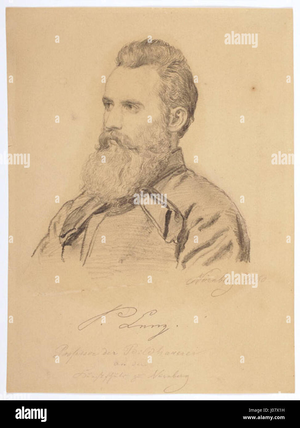 The 'Portrait of Lenz' by Wäger is a detailed representation of a 19th ...