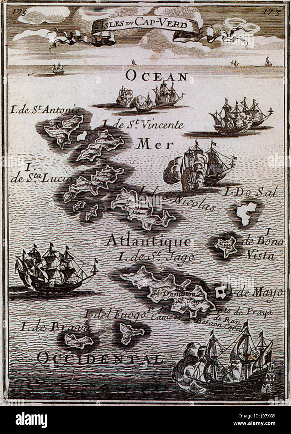 An image showcasing the Cape Verde Islands (Les Îles du Cap-Vert), a ...