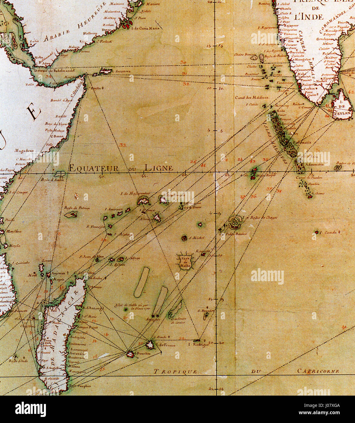 A reduced map of the Eastern Ocean, showing key geographical features ...