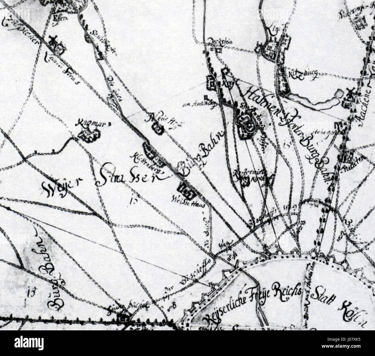 This 17th-century map detail, 'Das Frühe Kriel,' shows the layout of ...