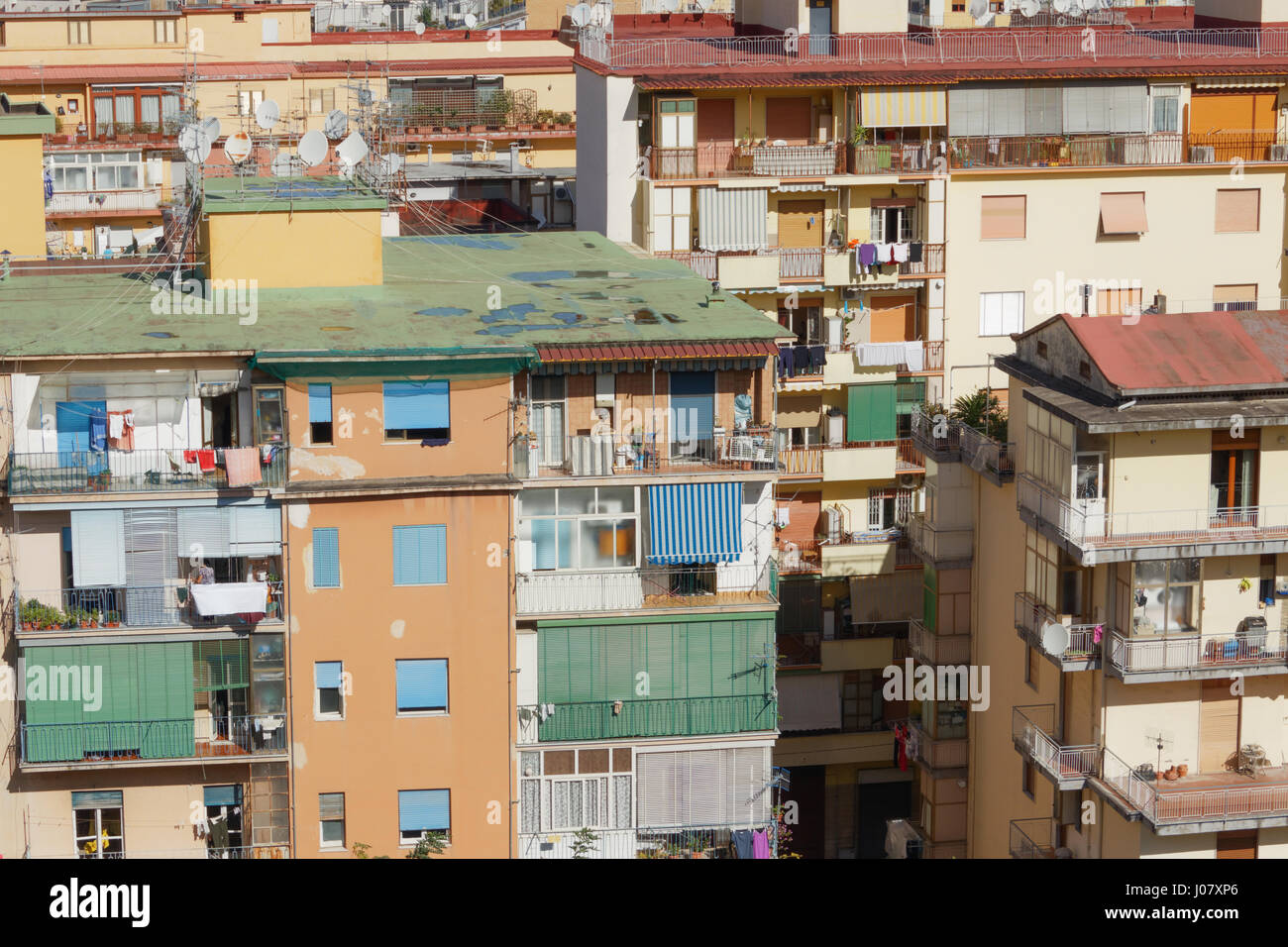 Apartment blocks crowded together Stock Photo - Alamy