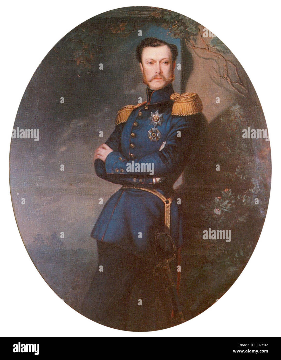 This portrait depicts Prince Karl, Crown Prince of a European monarchy ...