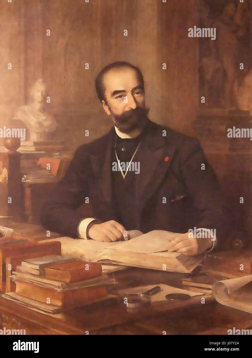 Sadi Carnot, the 5th President of France, is depicted in a portrait by ...