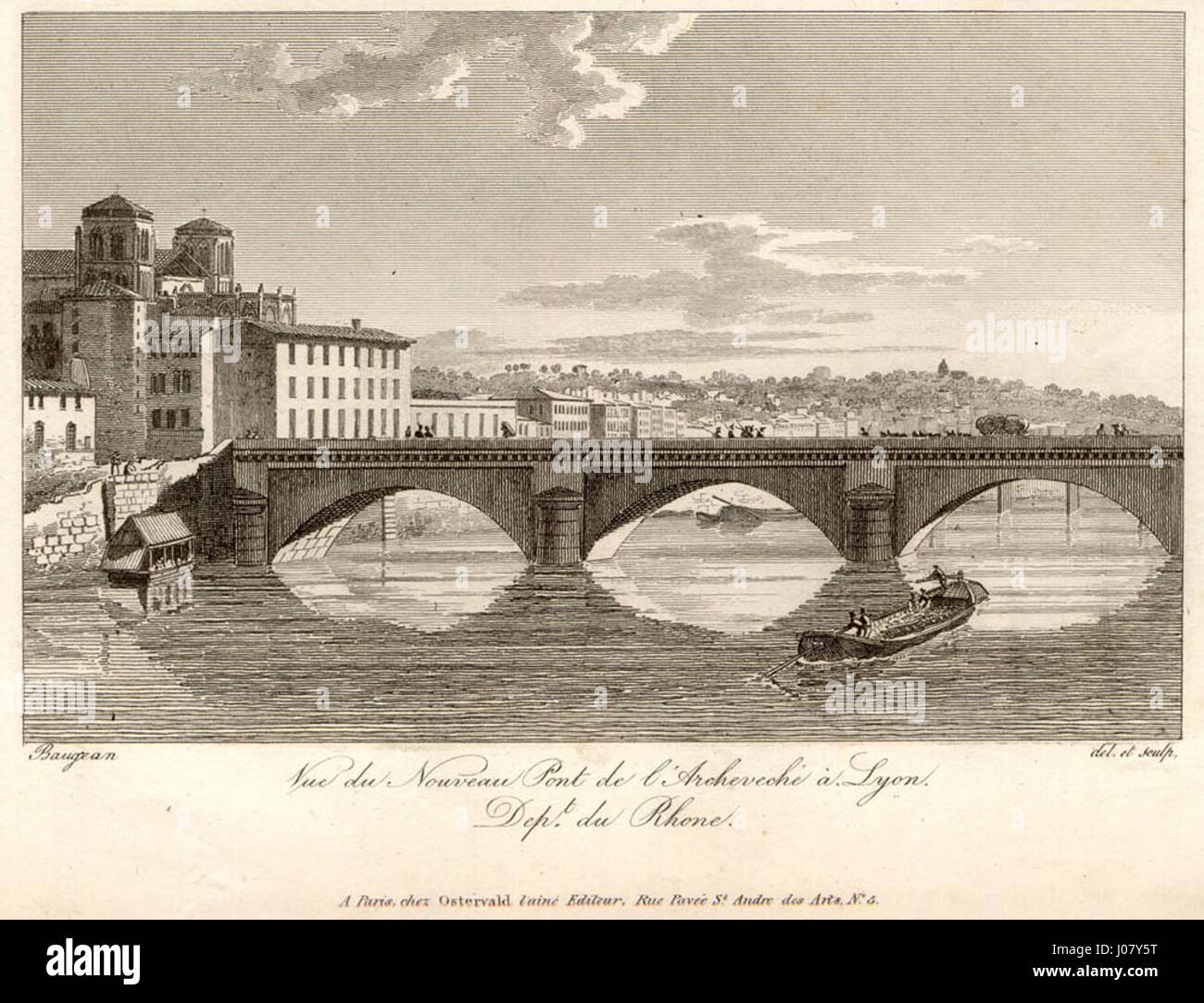This image presents a view of the new Archbishop's Bridge (Pont de l ...