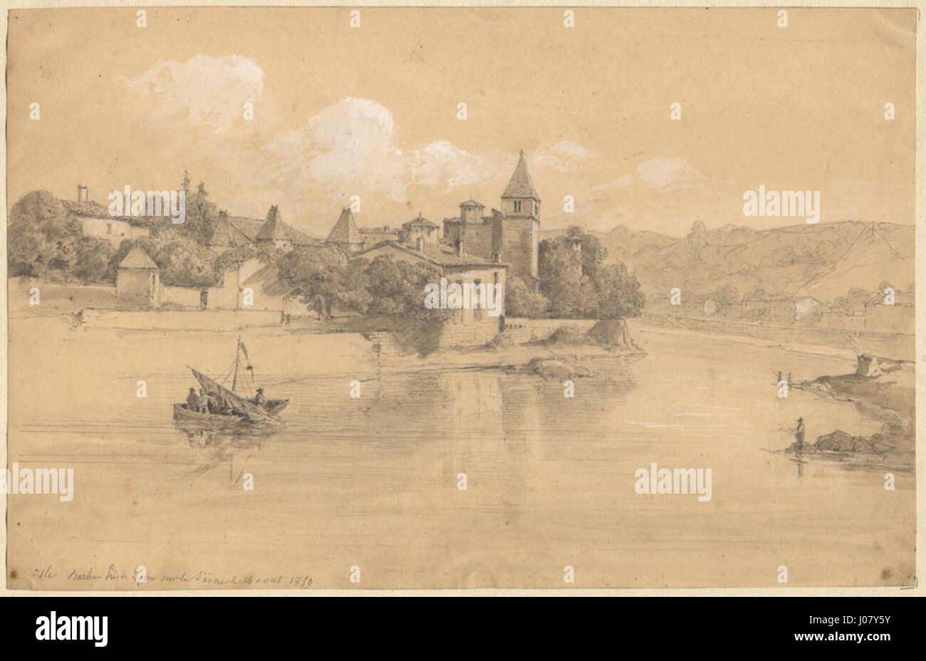 Ile Barbe près de Lyon sur la Saône Stock Photo - Alamy