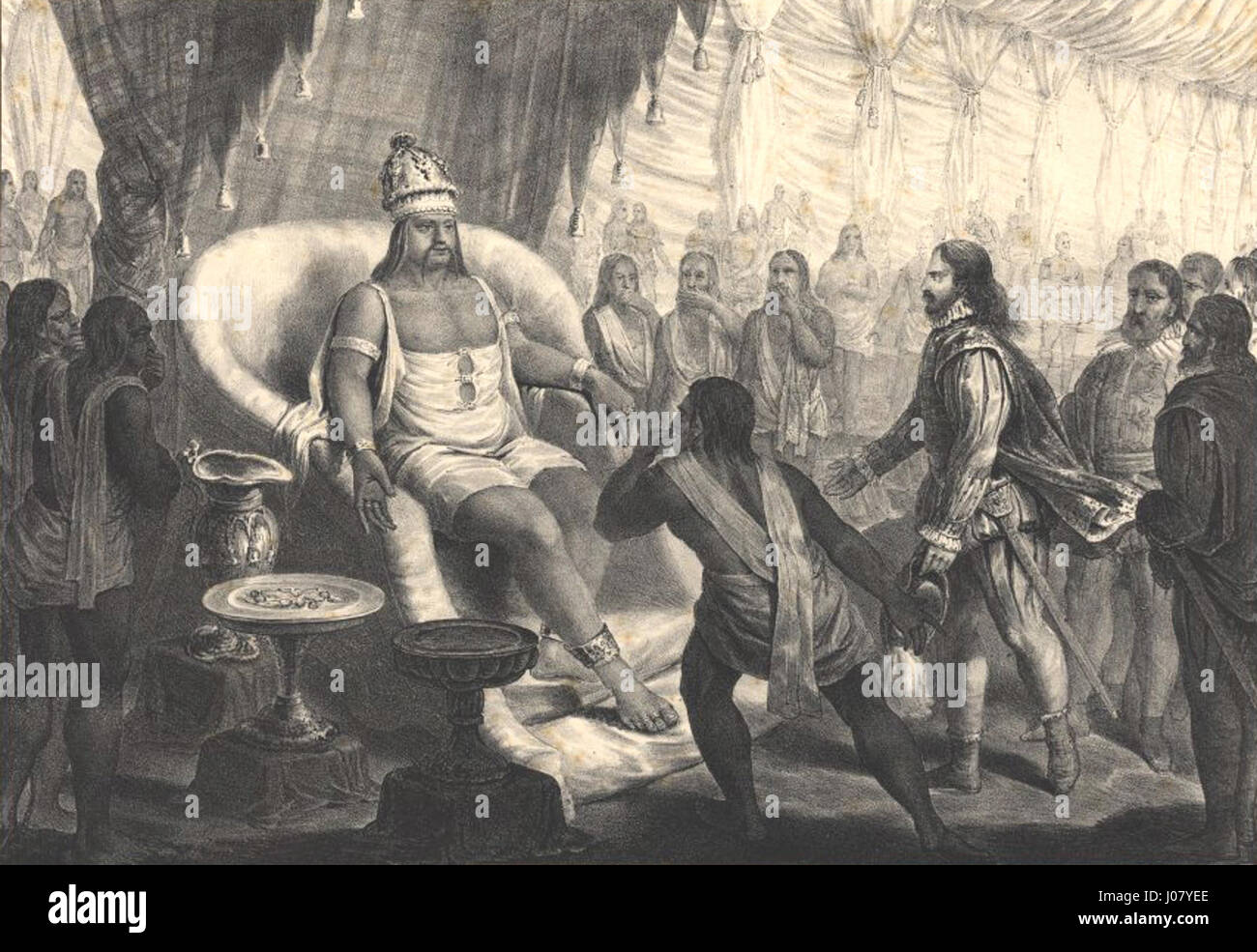 This historical painting depicts Vasco da Gama’s diplomatic mission to ...