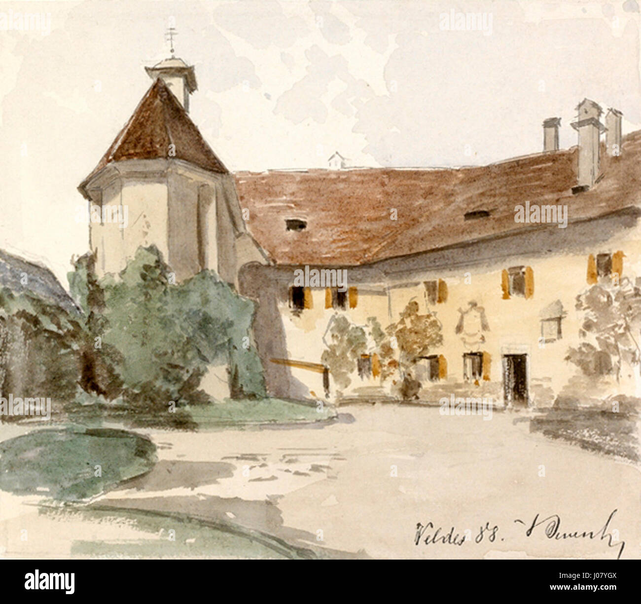 This work by Ladislav Benesch titled 'Pogled na blejski grad z ...