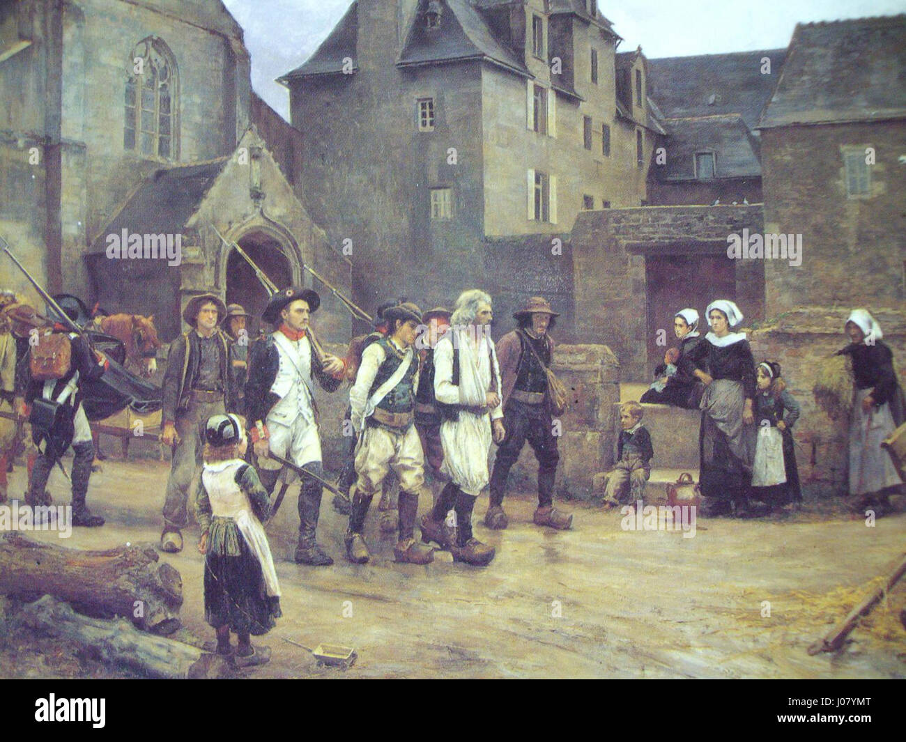 The painting 'Révolte Fouesnant' portrays the dramatic moment of a ...