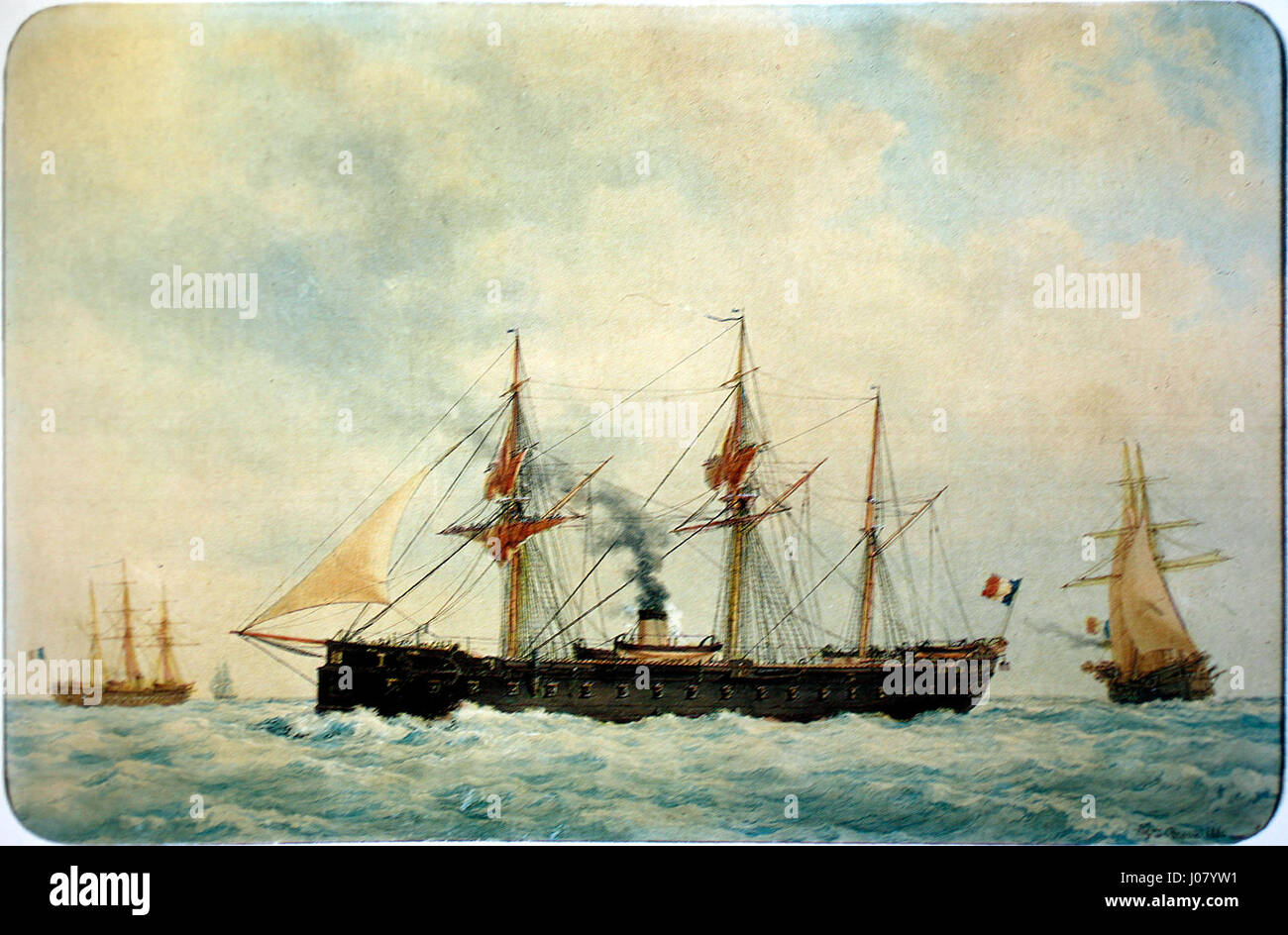 The *Gloire*, an early ironclad warship of the French Navy, was ...