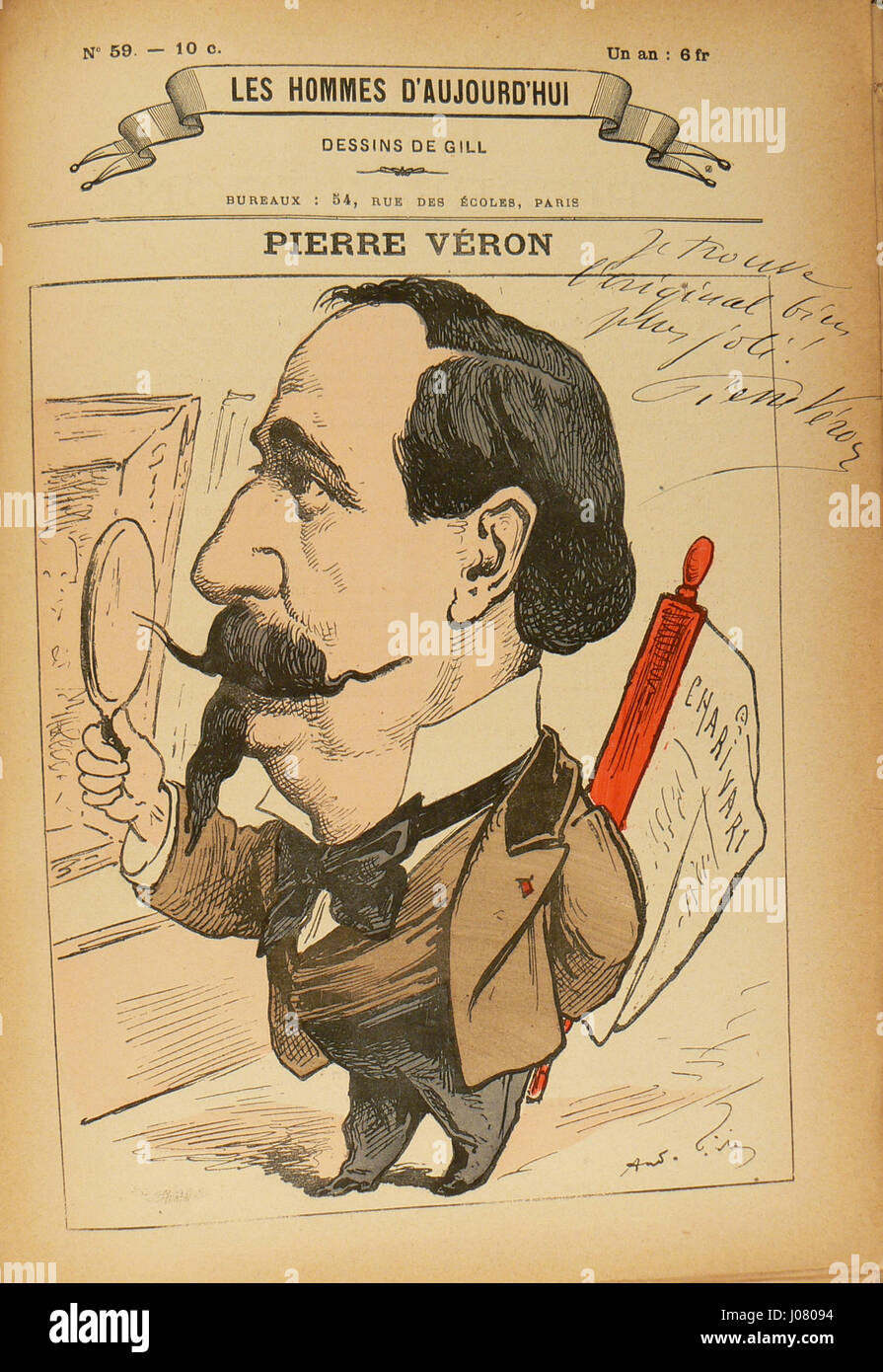 Pierre Véron - caricature by Andre Gill Stock Photo - Alamy