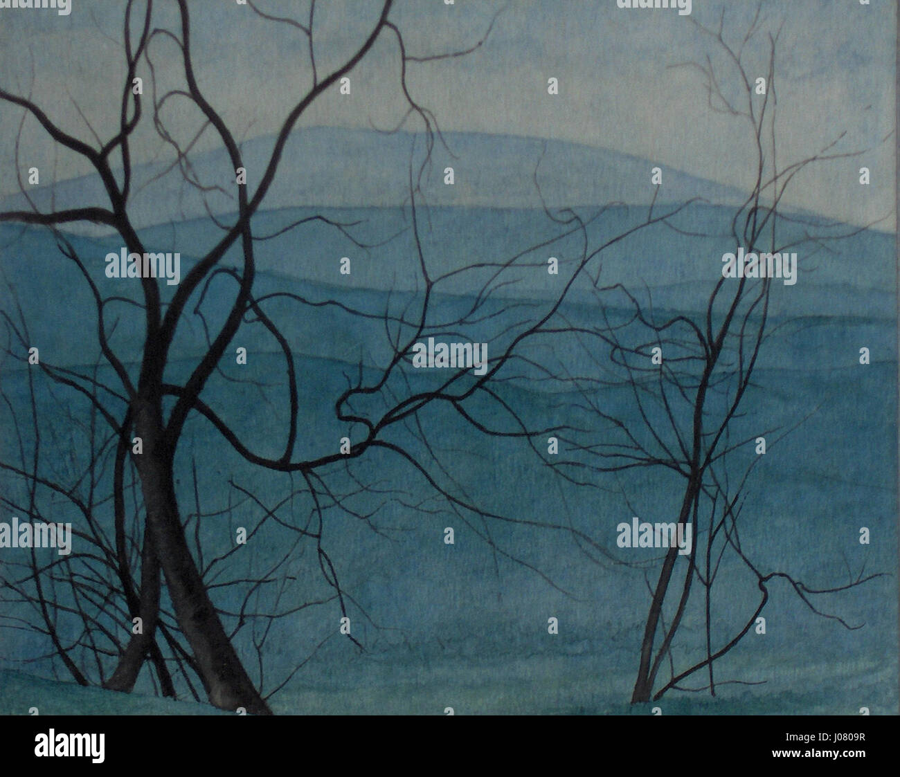 'Boomtakken' (Tree Branches) by Léon Spilliaert, painted in 1940 ...