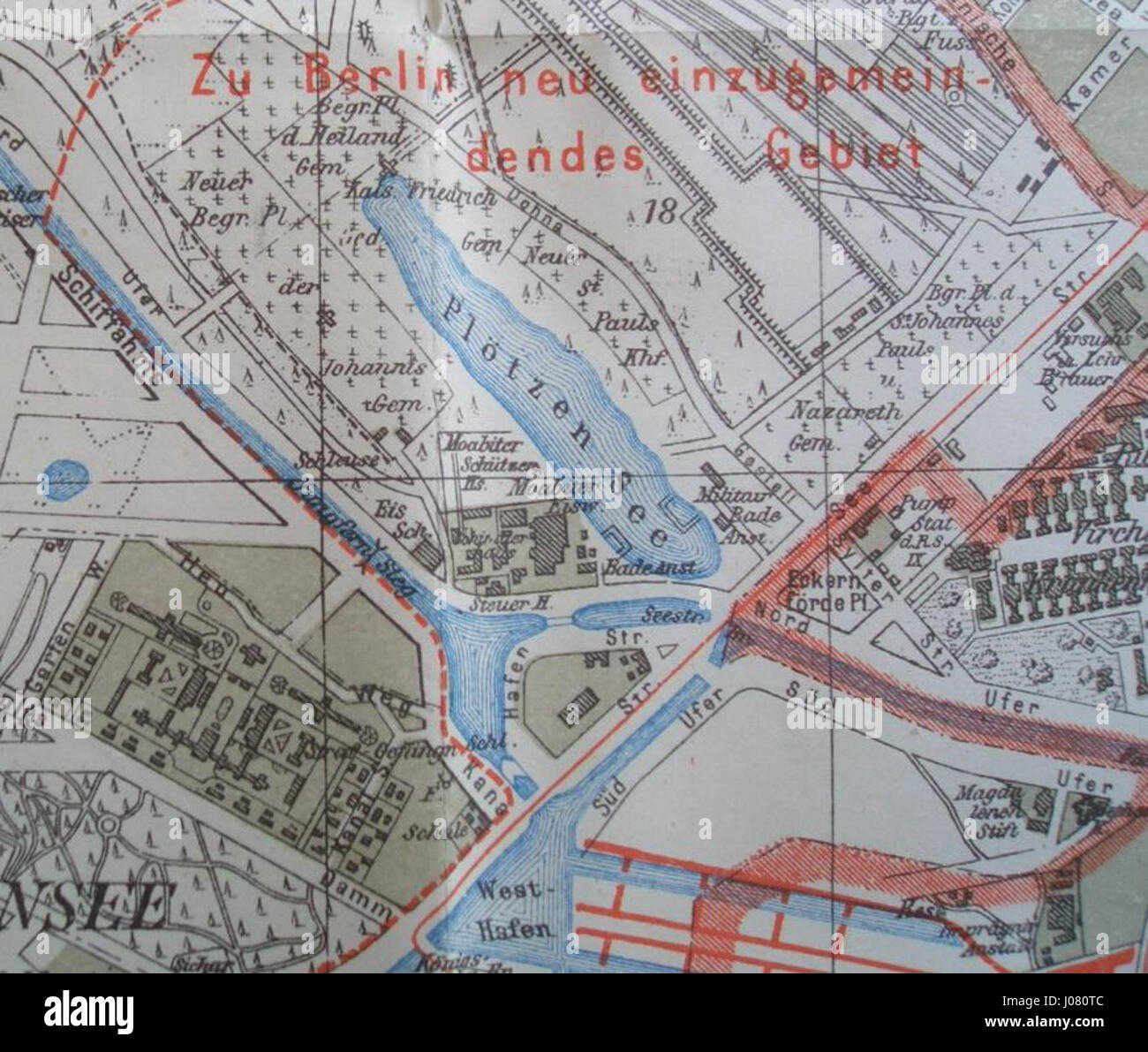 This piece depicts the area around Plötzensee, a lake in Berlin ...