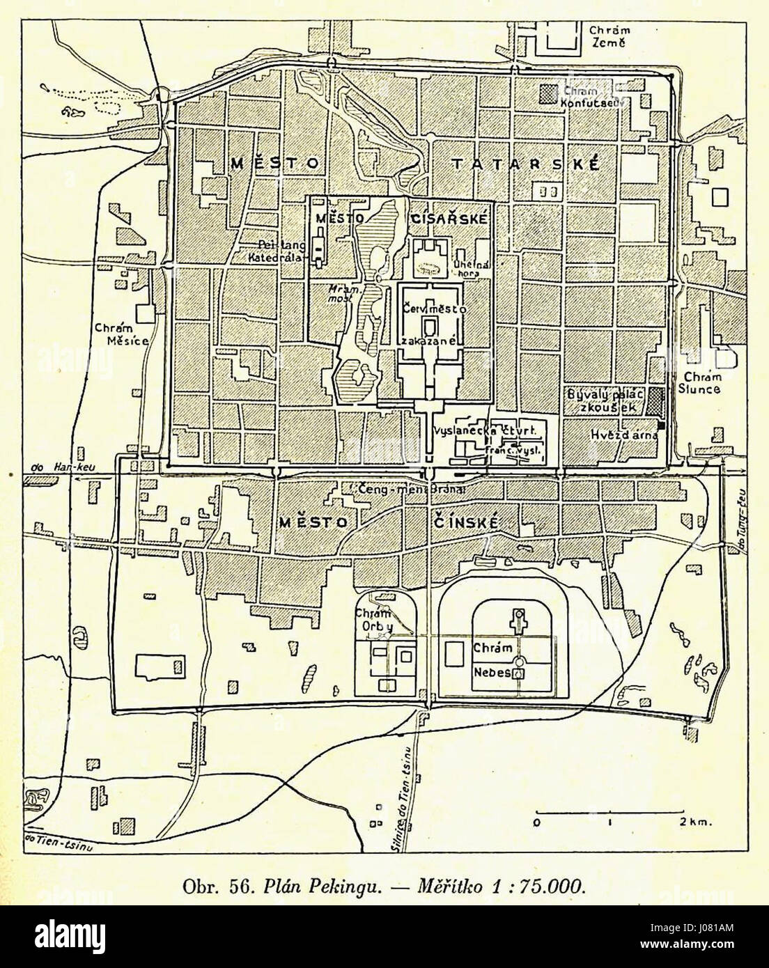'Plán Pekingu' represents a detailed map or architectural design of ...