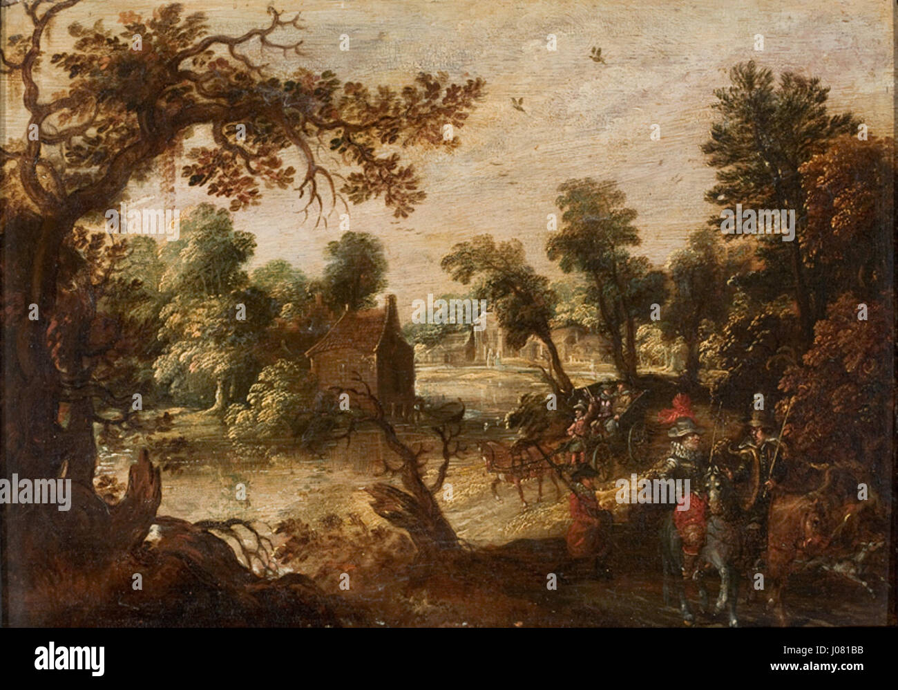 This Flemish painting from the 17th century depicts a landscape with ...