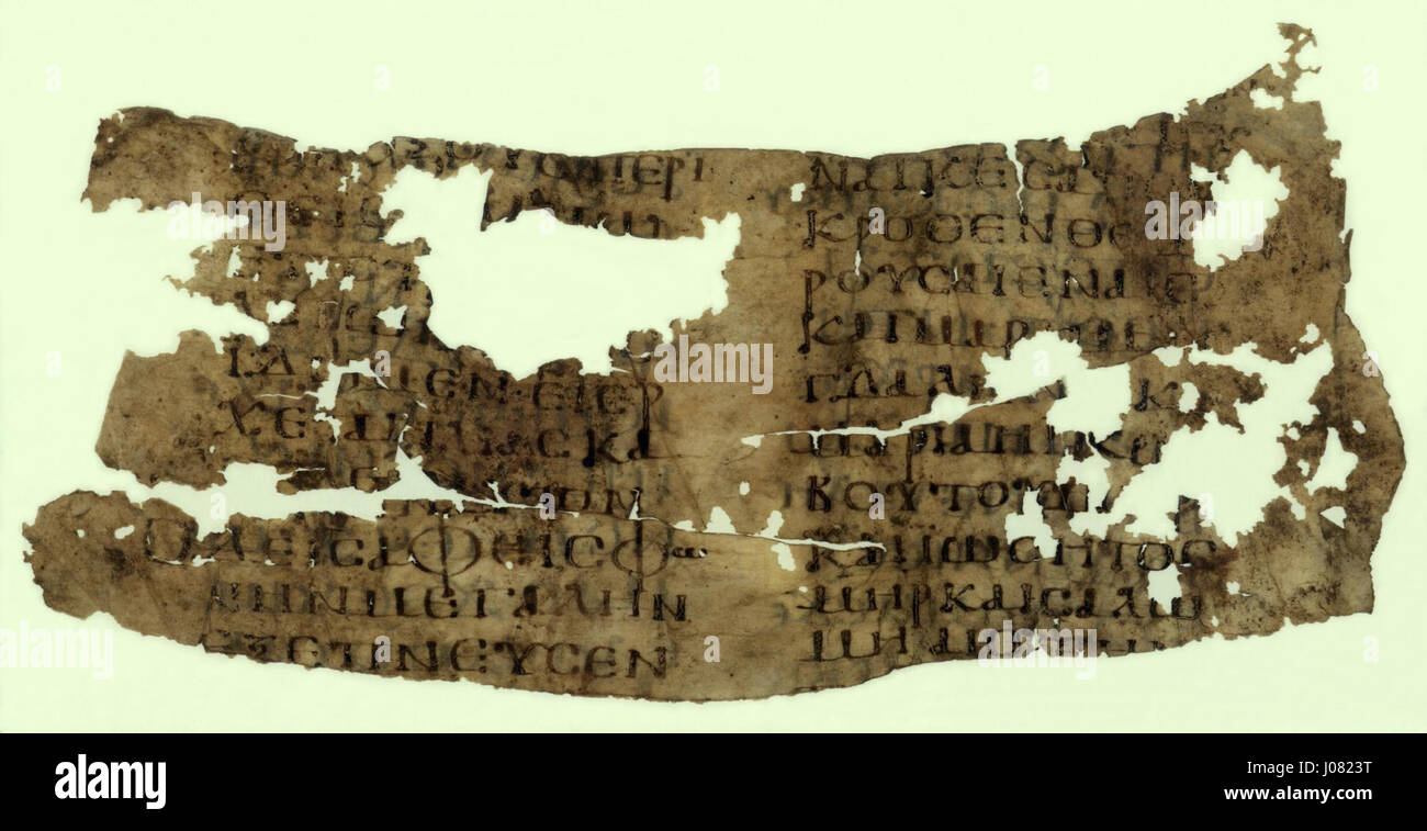 This manuscript fragment, Uncial 0184, contains excerpts from the ...