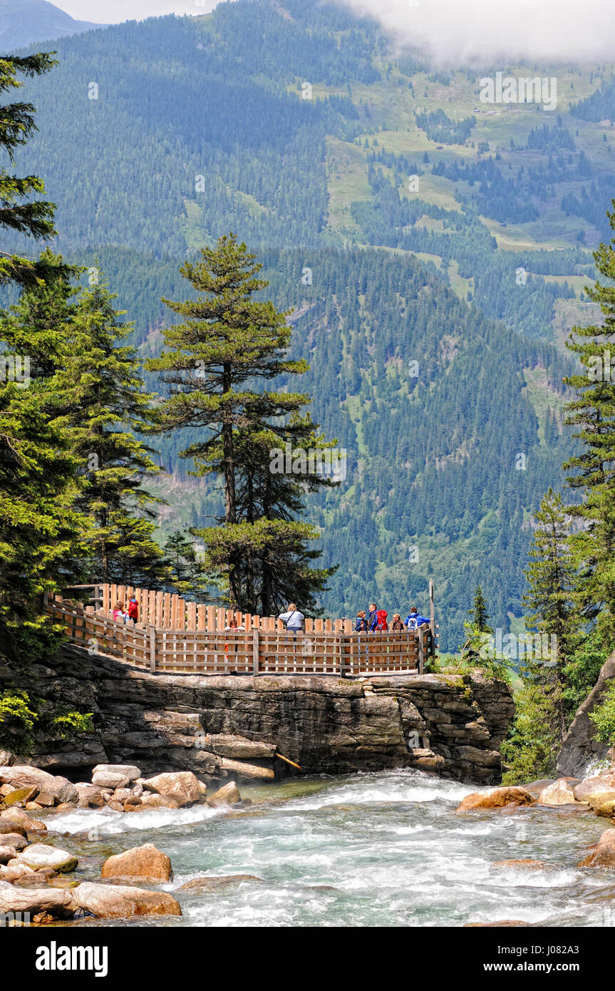 KRIMML, SALZBURGER LAND/ AUSTRIA July 11 2009: Krimml Waterfalls in ...