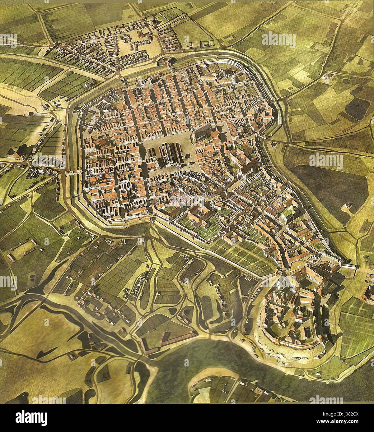 A 17th-century depiction of Kraków, Poland, showcasing the ...