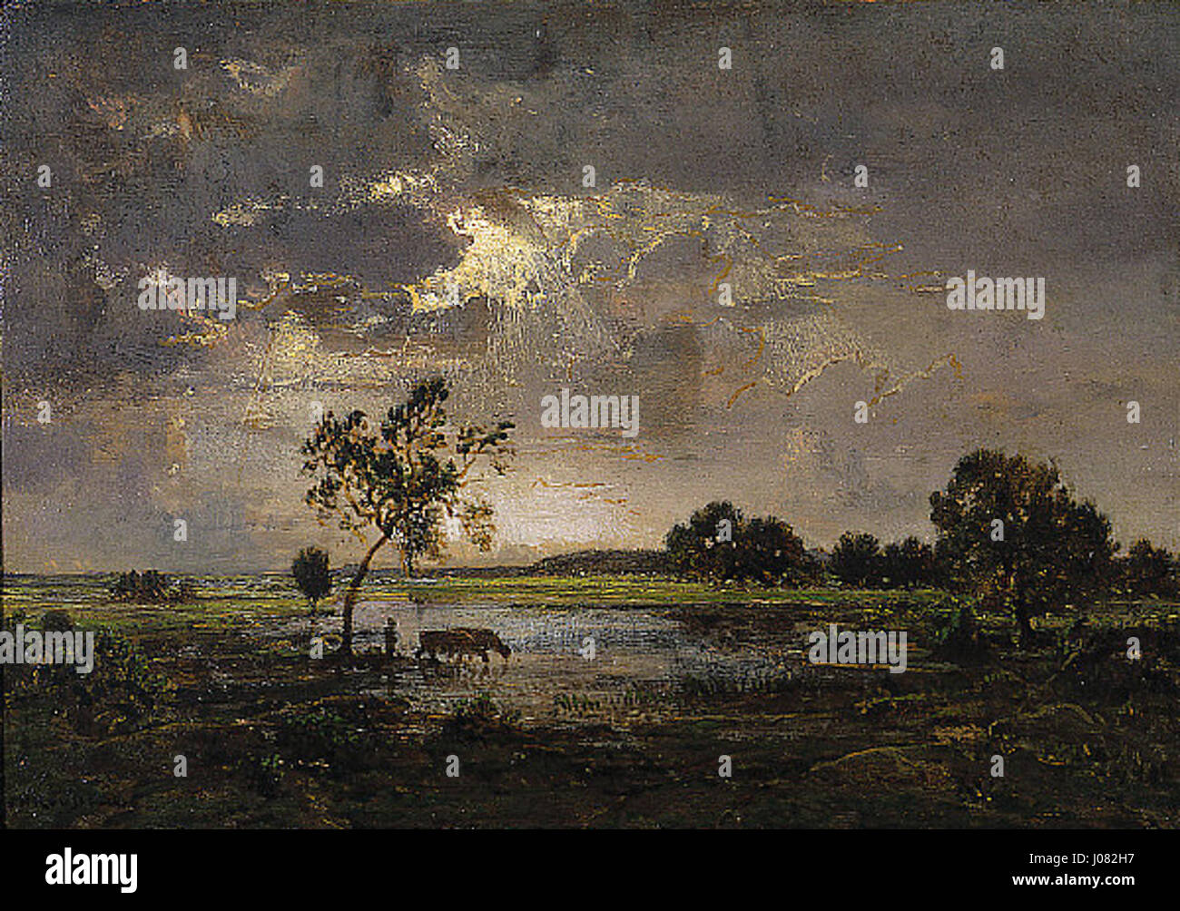 Théodore Rousseau’s 'Landscape' presents a natural scene that embodies ...