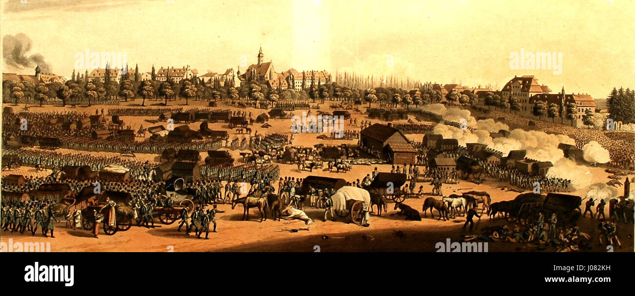 'Leipzig nach der Völkerschlacht 1813' is a painting depicting the city ...