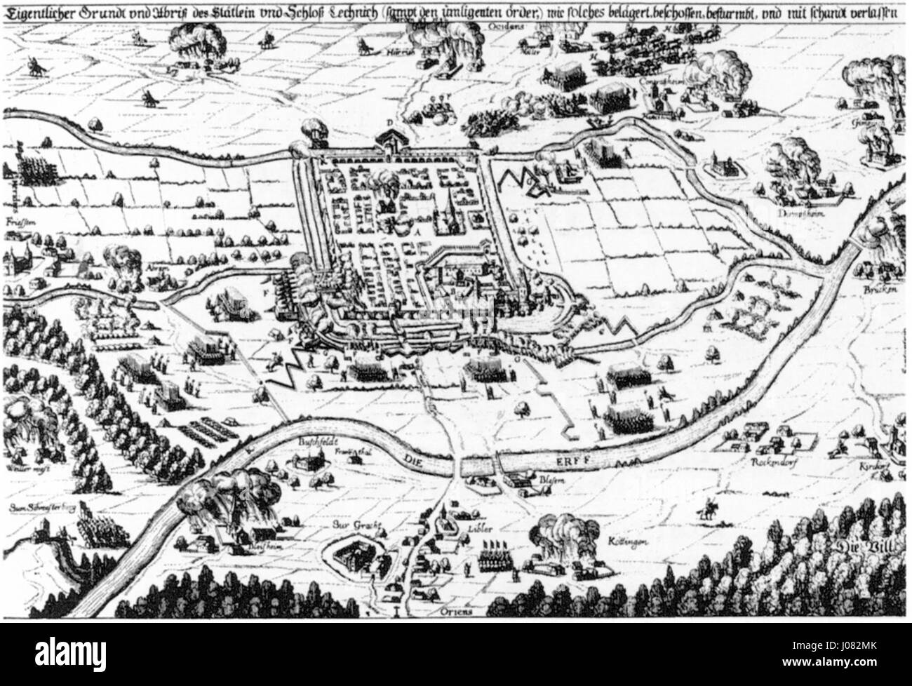 'Lechenich 1642' is a historical artwork depicting the medieval German ...