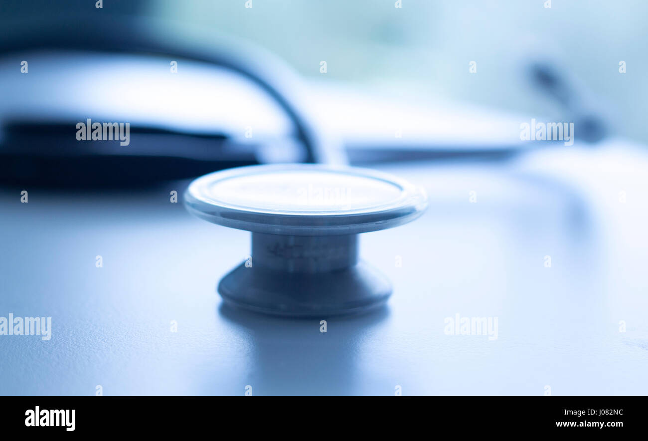 Doctors medical stethoscope heart rate monitoring equipment to listen ...