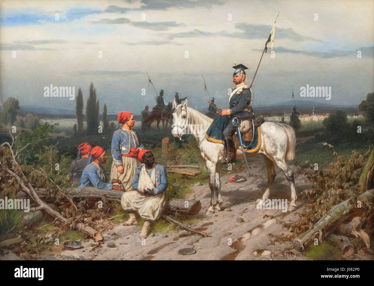 Christian Sell’s painting depicts a Preugischer Ulan (Prussian hussar ...
