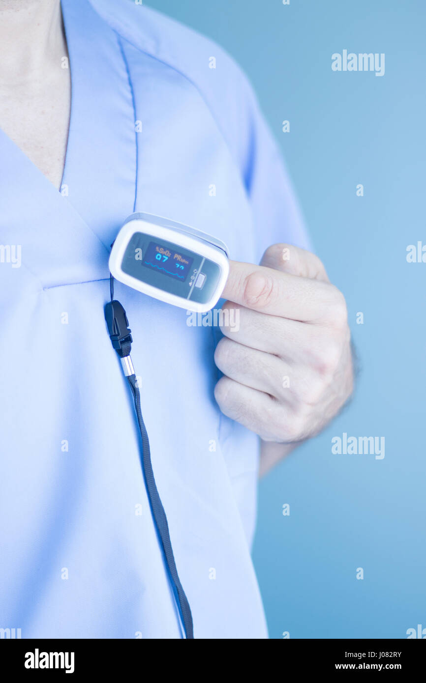 Blood pressure finger resting pulse monitor used to take heart rate and ...