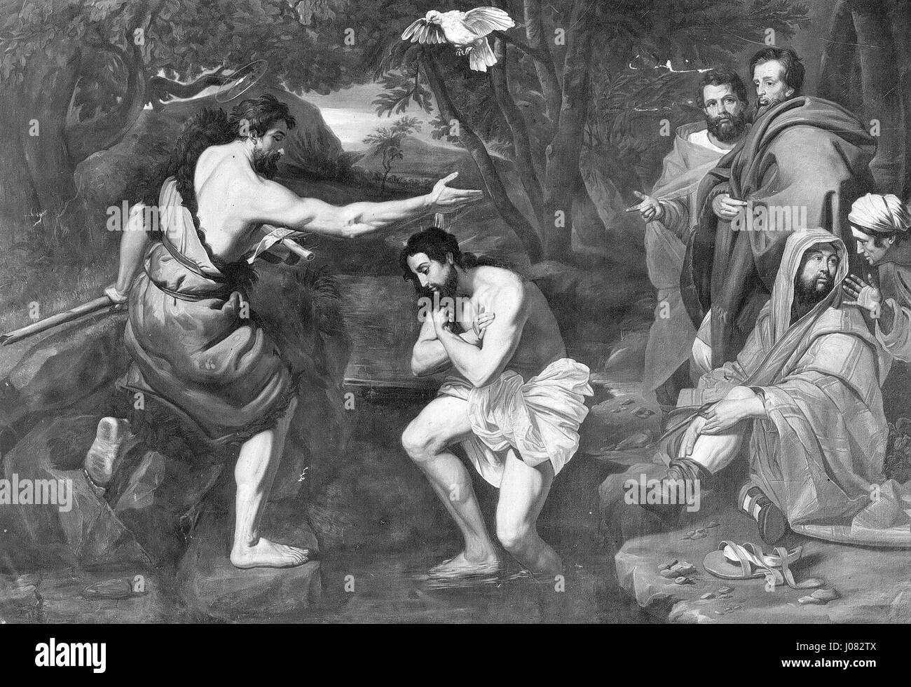 This artwork by Jean-Guillaume Carlier depicts the baptism of Jesus ...