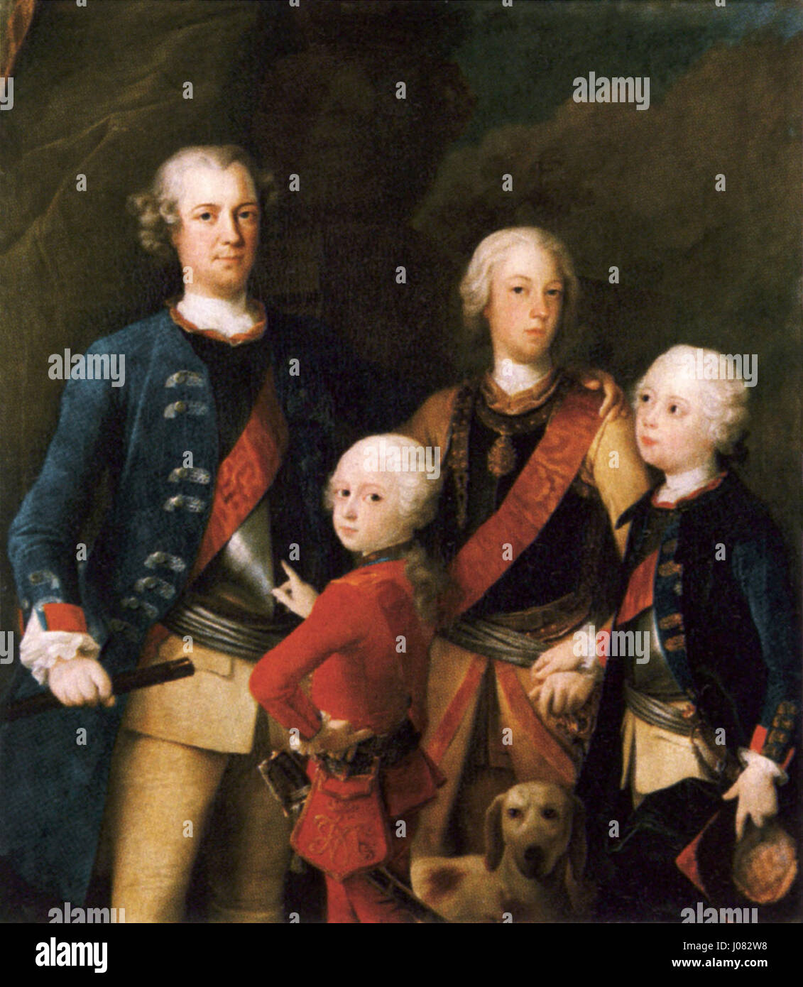 The painting 'Die Söhne von Friedrich Wilhelm I' depicts the sons of ...