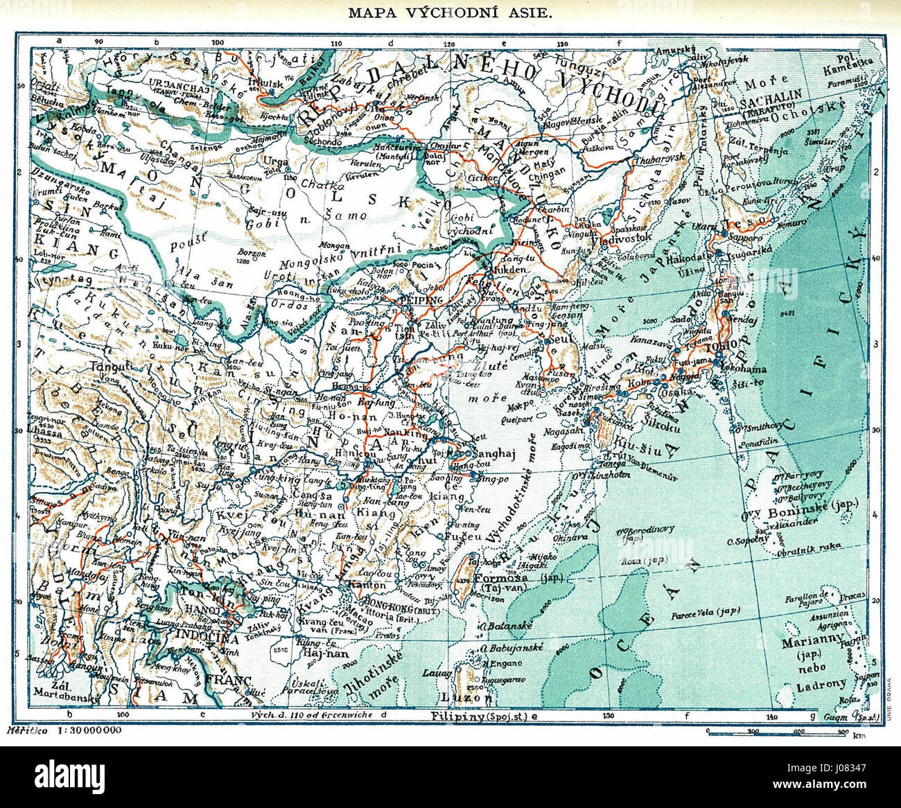 This map of East Asia highlights the geographical and political ...