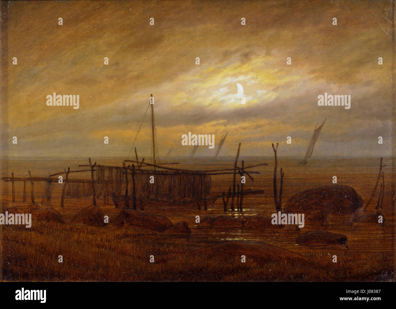 Caspar David Friedrich’s 1818 painting 'Meeresküste im Mondlicht ...