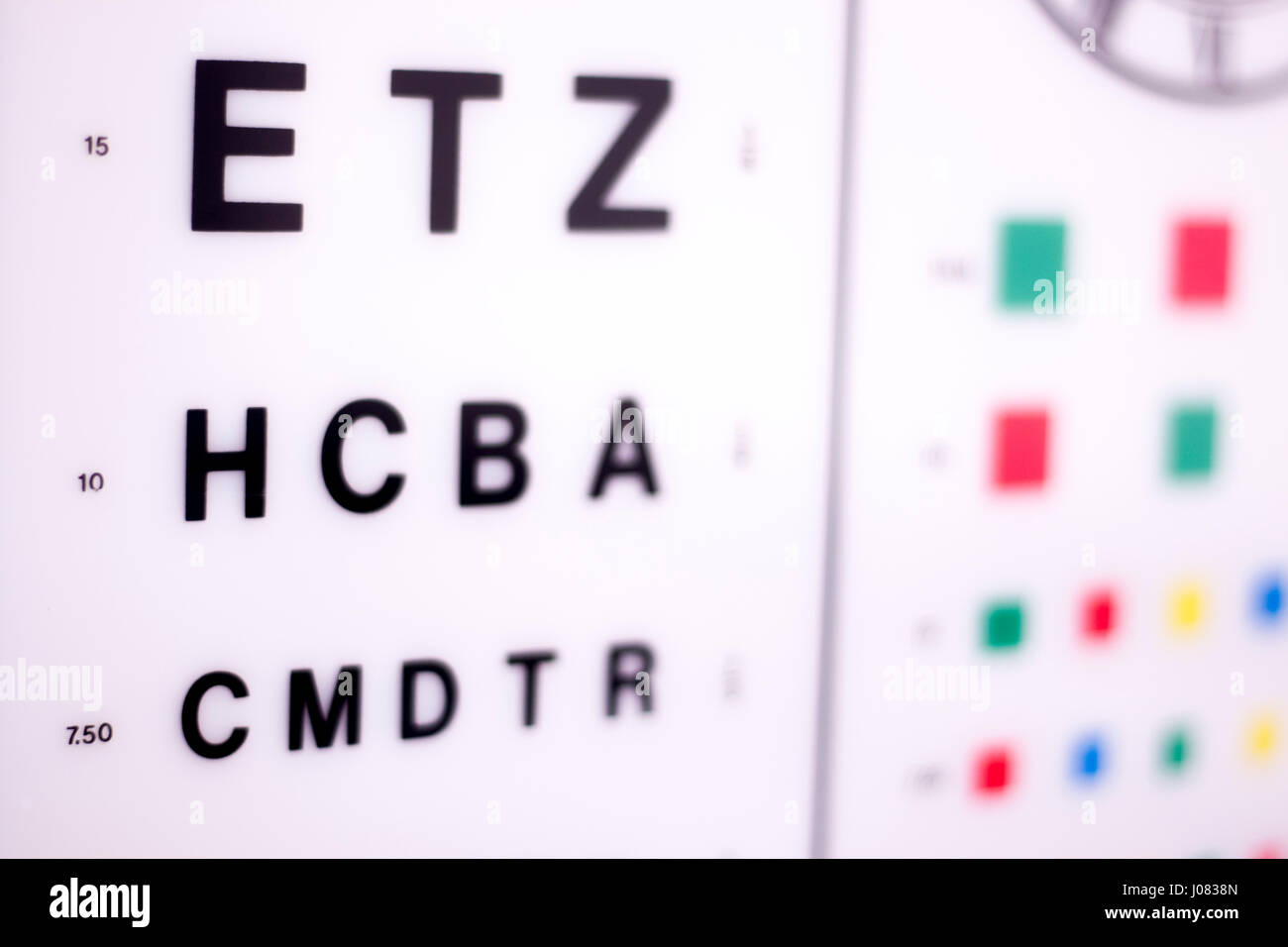 Opticians ophthalmology and optometry eye test chart to test sight and ...