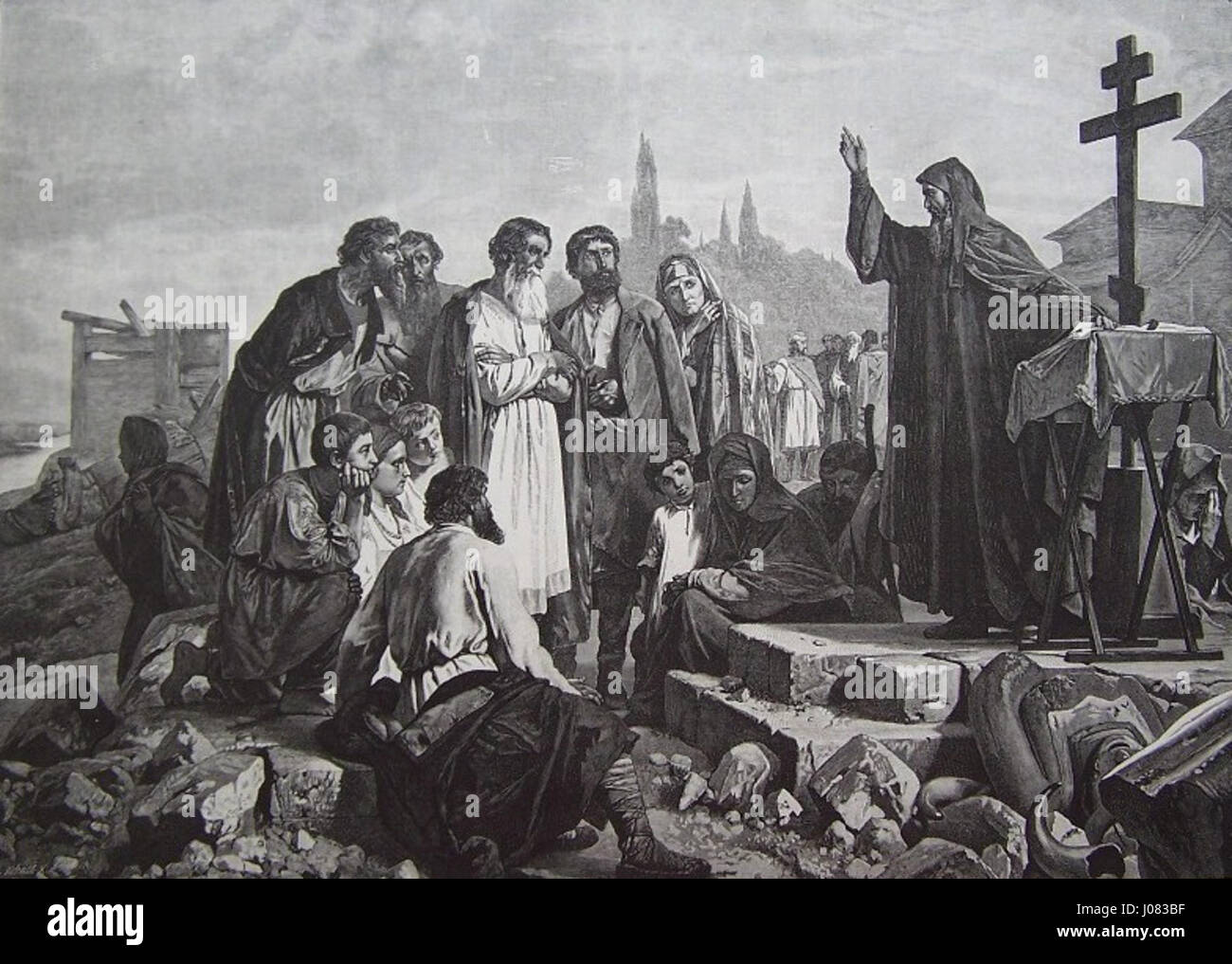 'Die Einführung des Christentums in Russland' portrays the ...