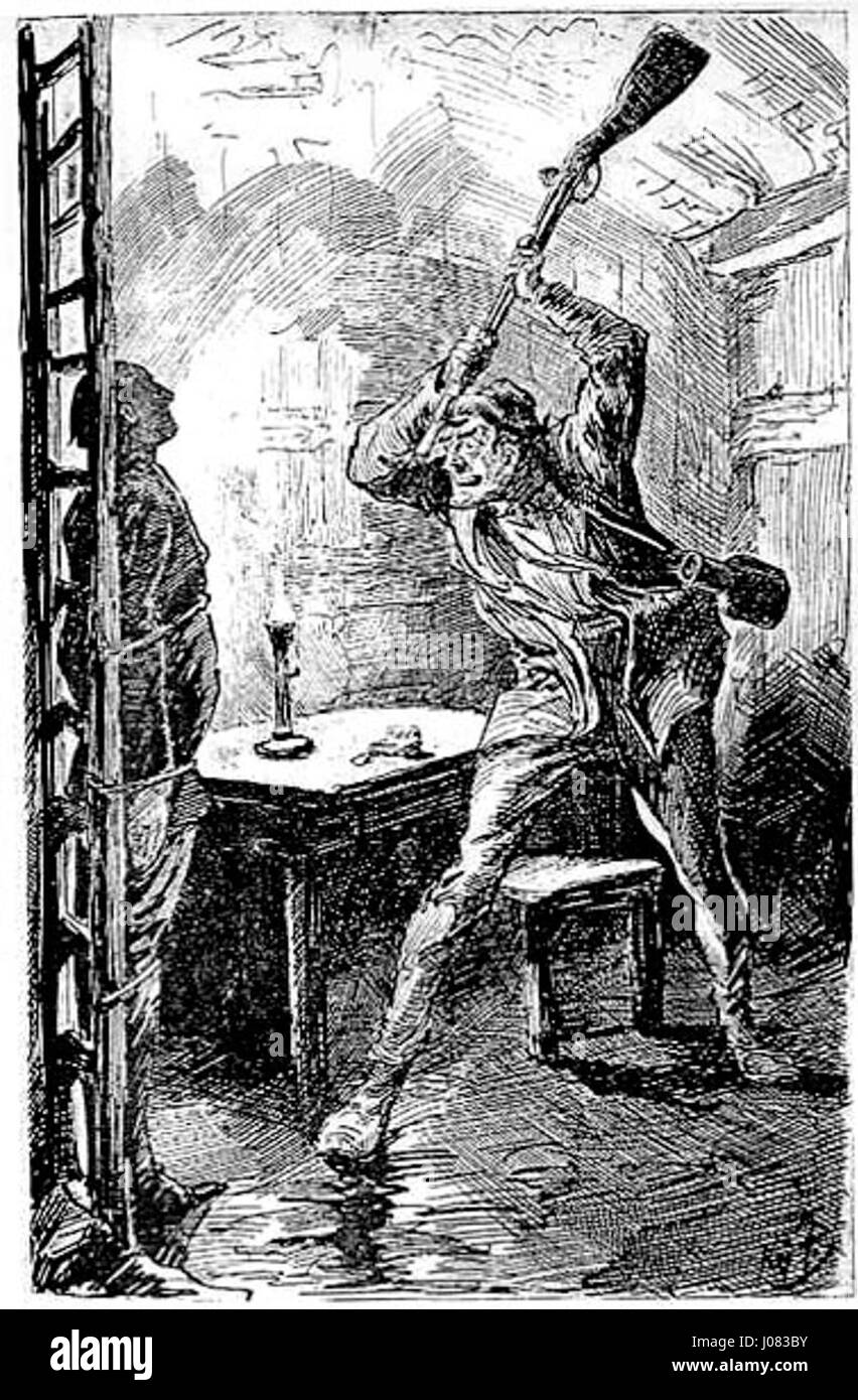 'Pip mena‡‚ par Orlick,' illustrated by Harry Furniss, portrays a scene ...