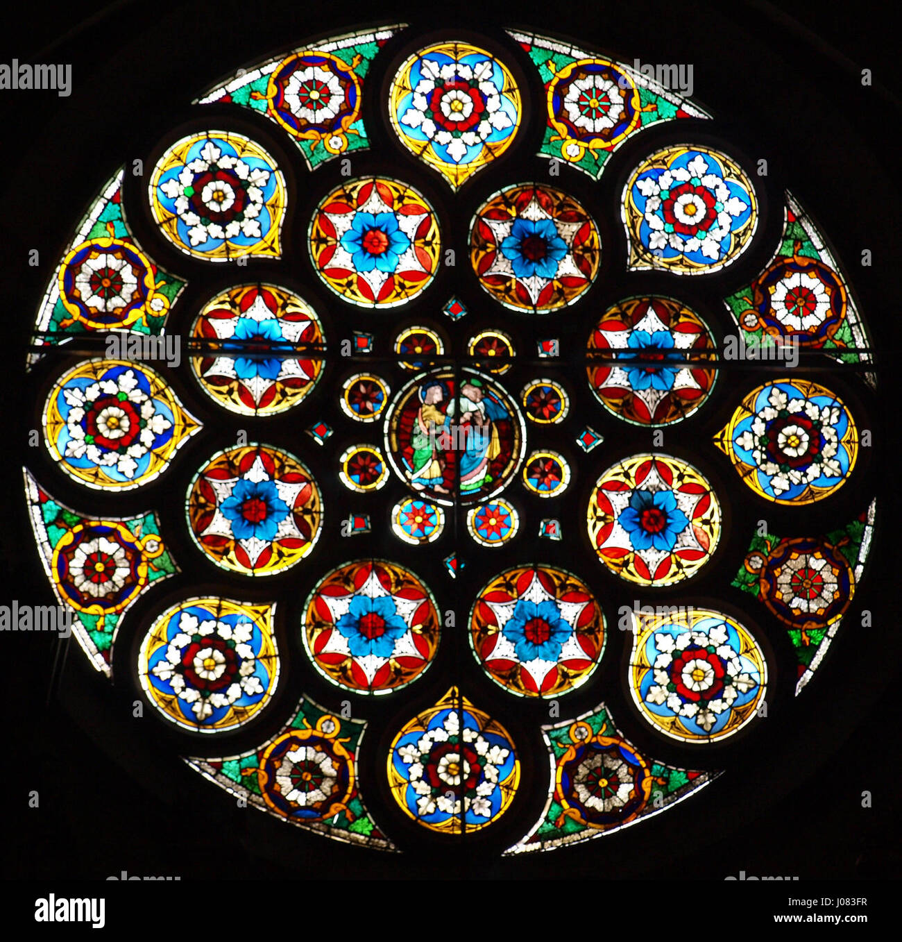 The 'Rosace de l'Église Saint-Thomas de Strasbourg' is a stained glass ...