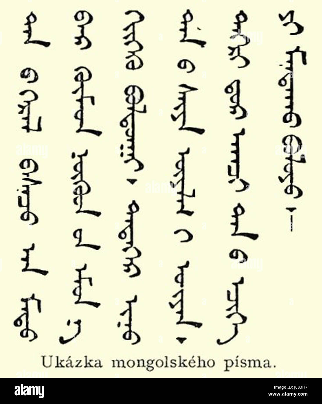 This Illustration Showcases An Example Of Mongolian Script A Unique
