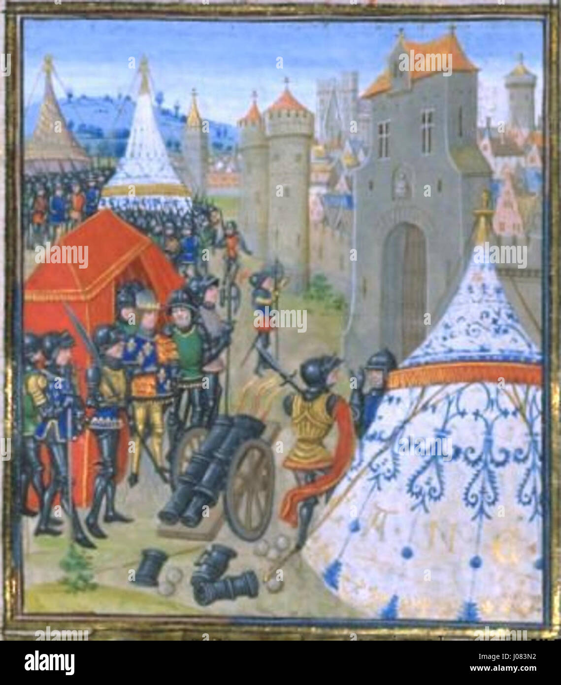 This historical scene depicts King Edward III of England laying siege ...