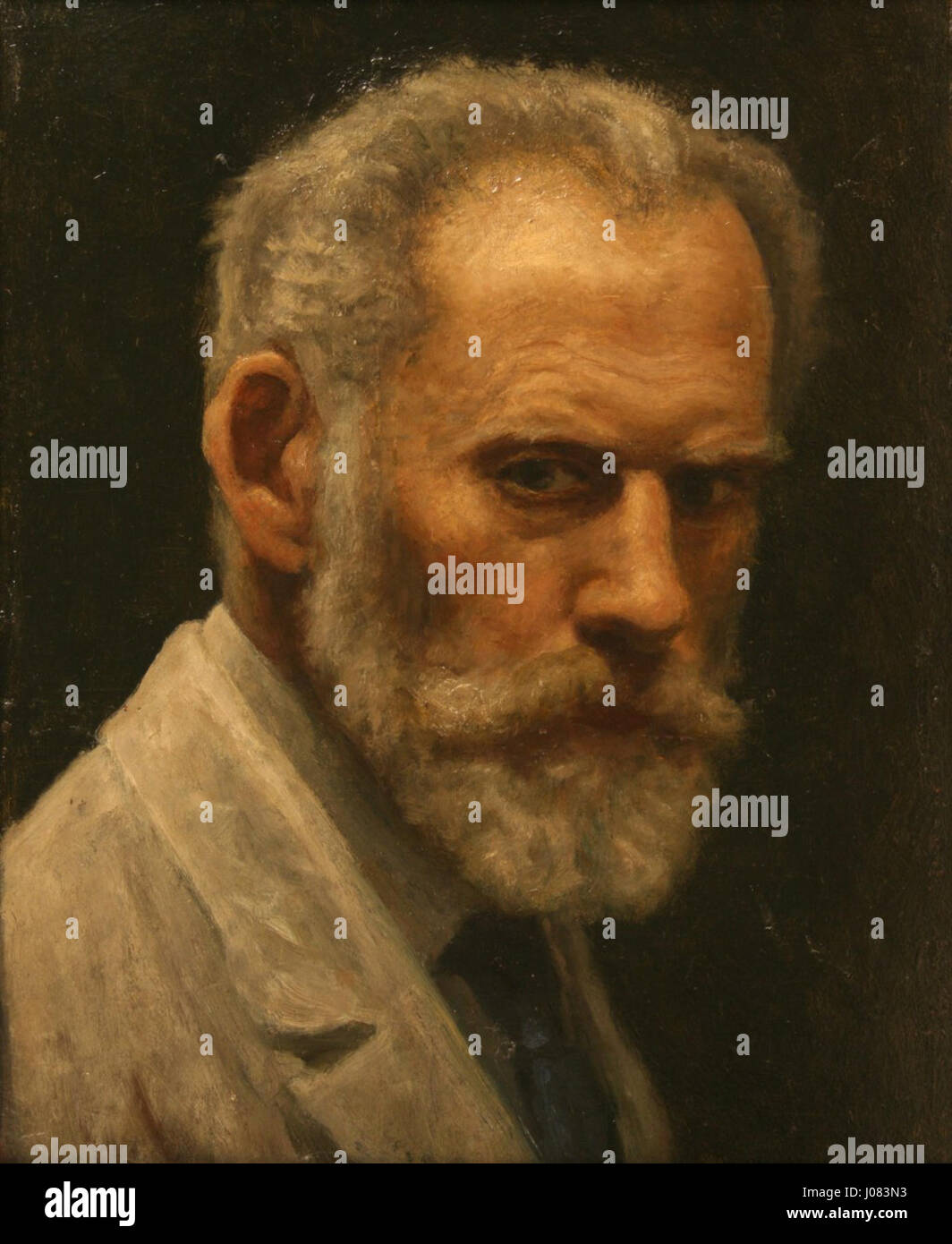 'Selbstporträt-Hirsch' by Hermann Hirsch is a self-portrait that ...