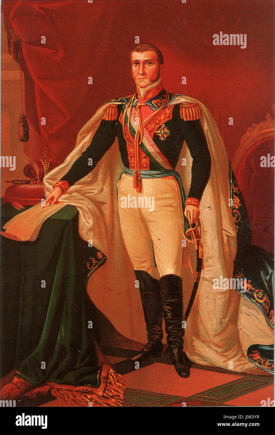 This portrait depicts Agustín de Iturbide, the first emperor of Mexico ...
